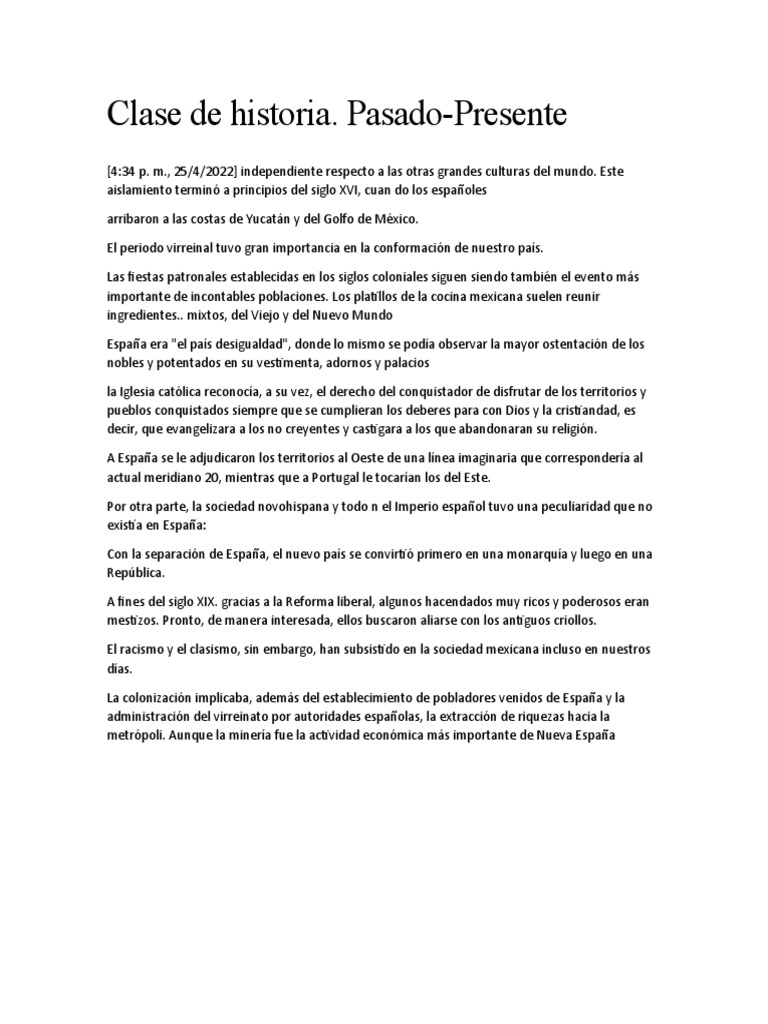 Clase De Historia Pdf