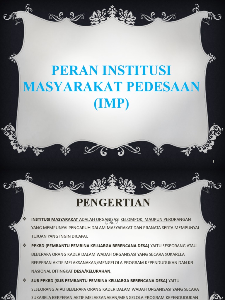 Peran Institusi Masyarakat Pedesaan (Imp) | PDF
