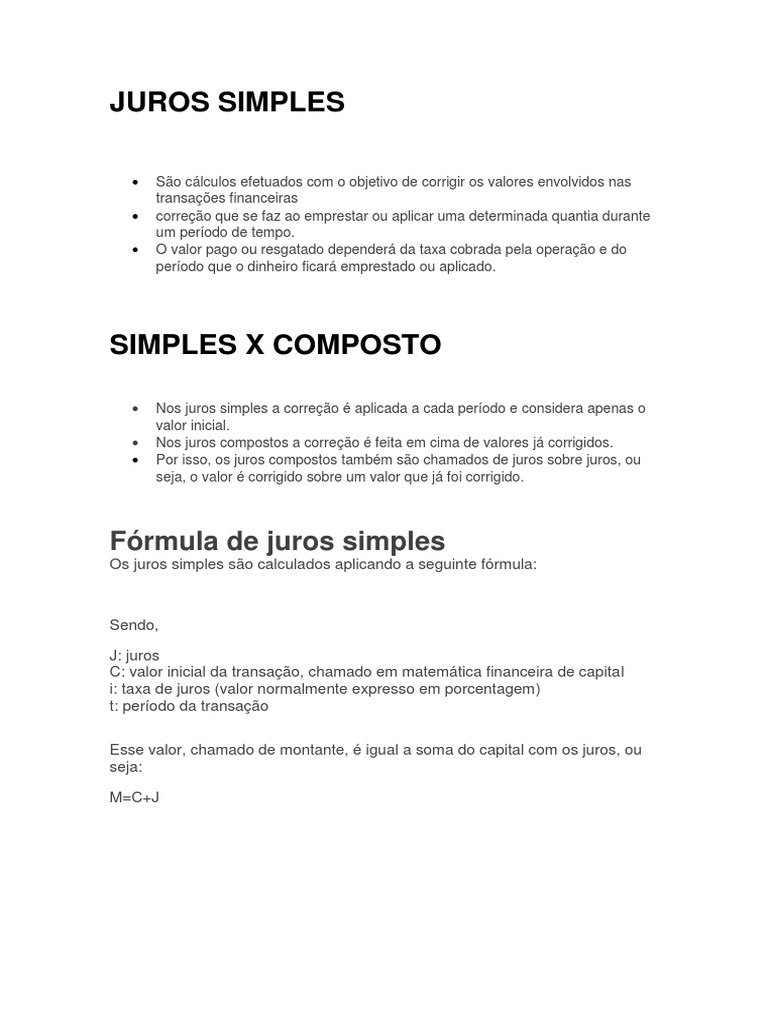 Juros Simples e Composto | PDF