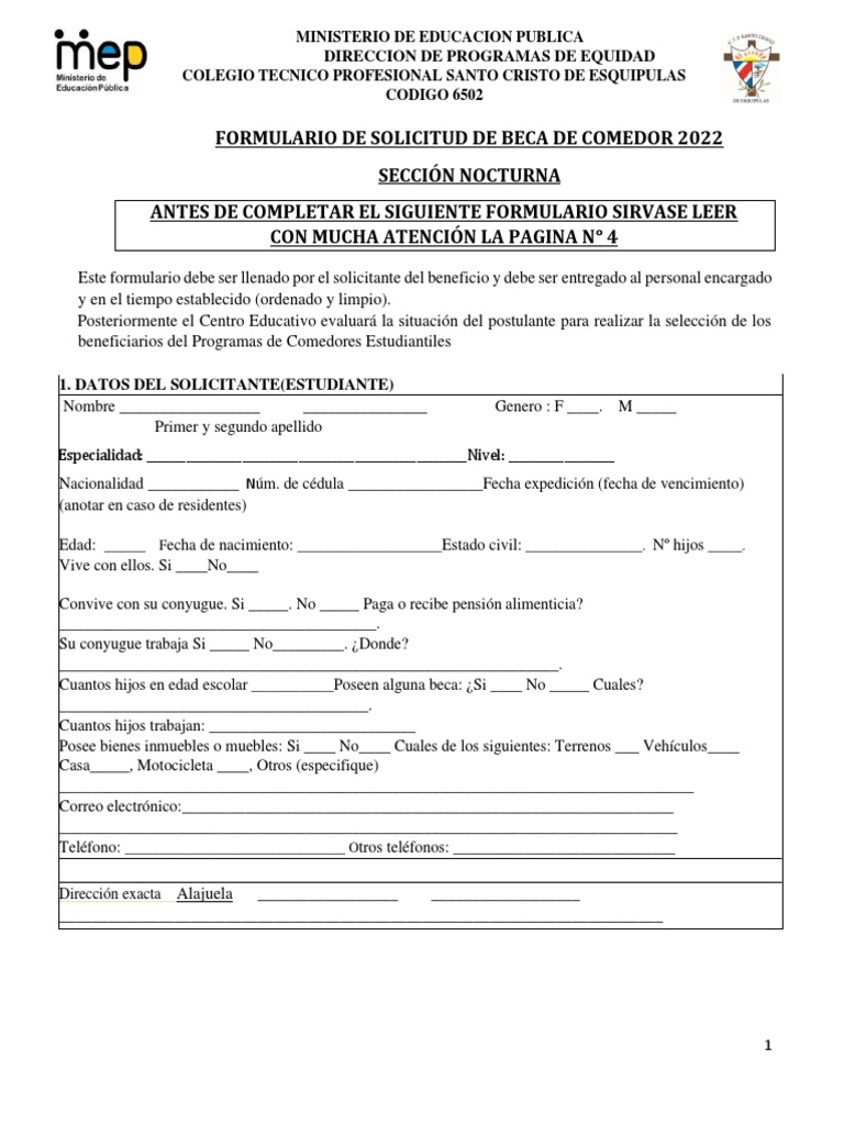 Formulario Comedor 2023 PDF | PDF | Pensión | Salario