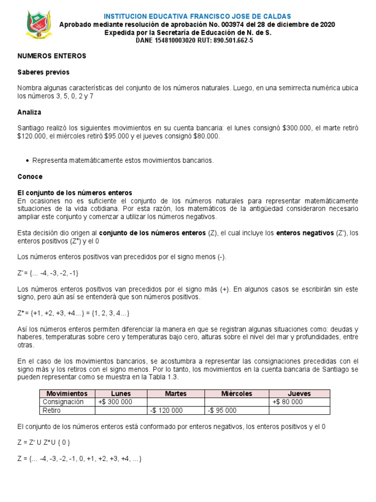 Matematica-Grado Septimo-Caldas | PDF | Entero | Notación Matemática