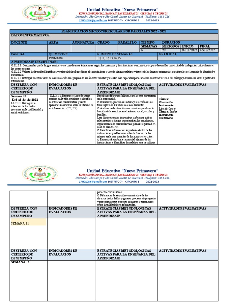Formato de Planificacion | PDF | Evaluación | Aprendizaje