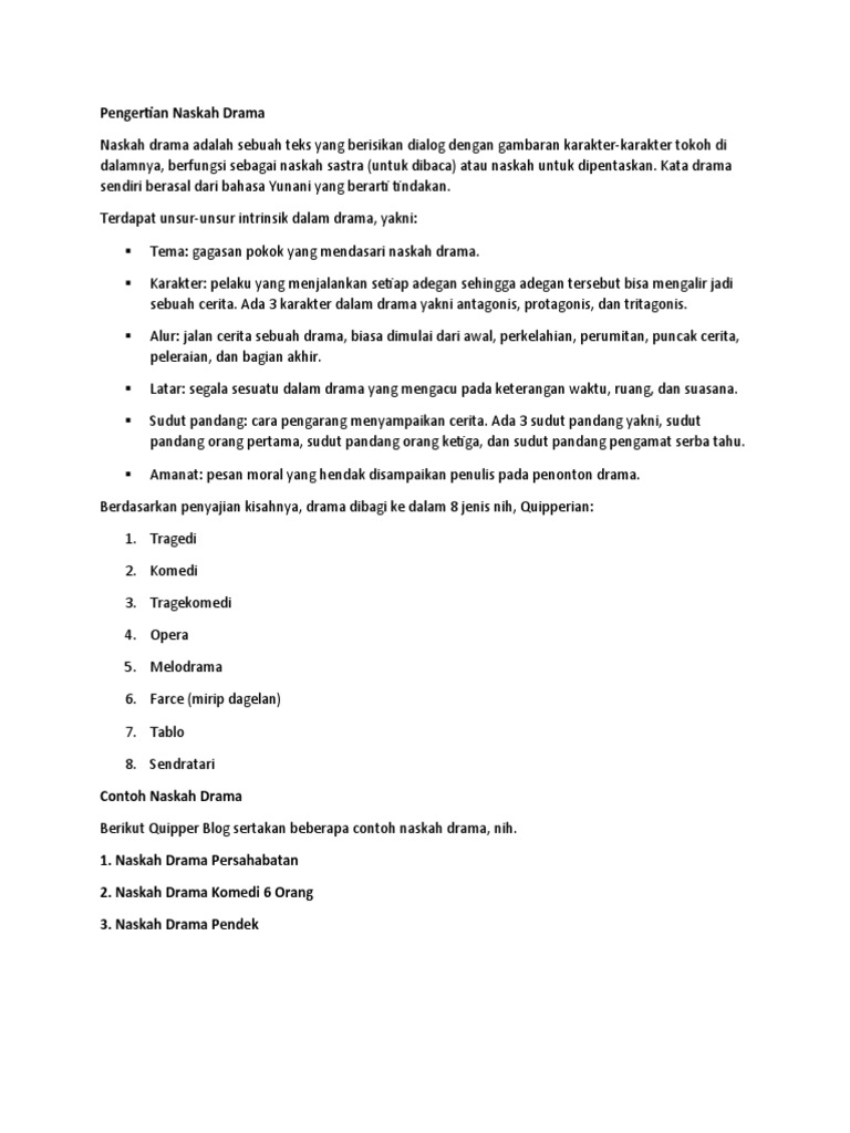 Pengertian Naskah Drama | PDF | Klasik