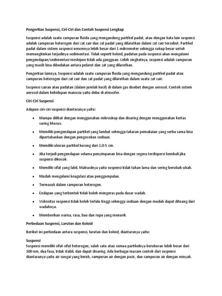 Pengertian Suspensi | PDF