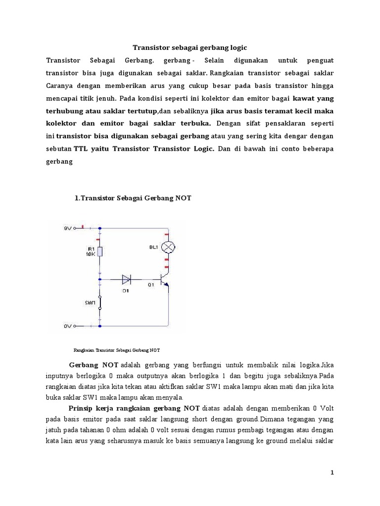 Transistor Sebagai Gerbang Logic | PDF Transistor Sebagai Gerbang Logic | PDF