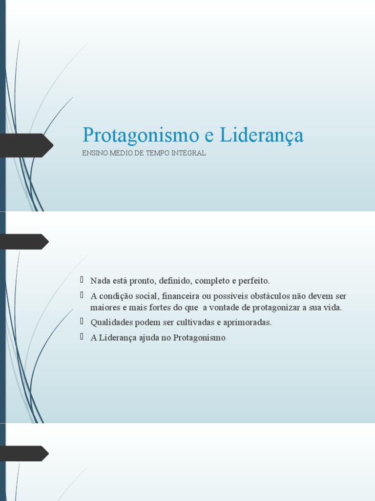 Protagonismo e Liderança | PDF