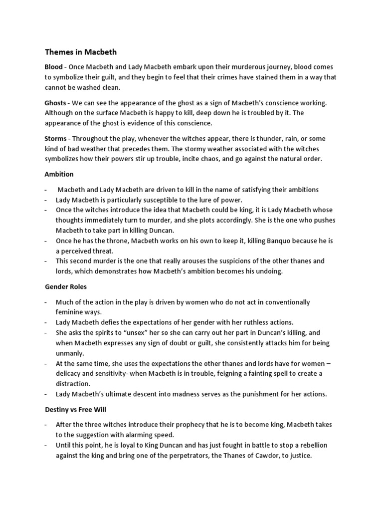 Themes in Macbeth II | PDF | Macbeth