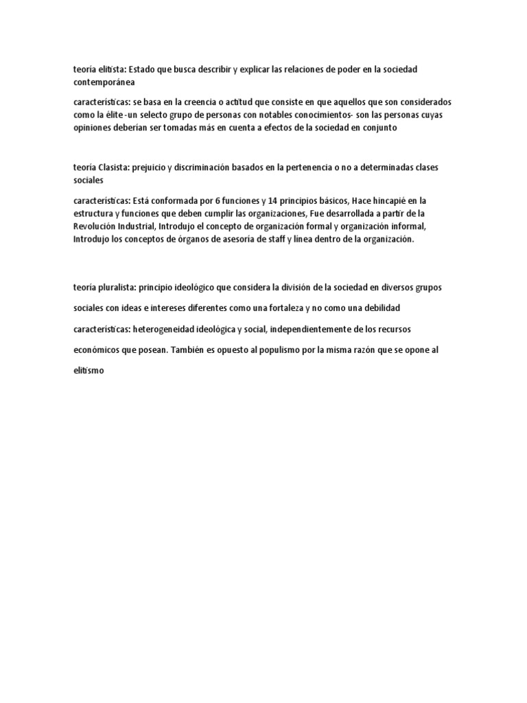 Teoría Elitista | PDF