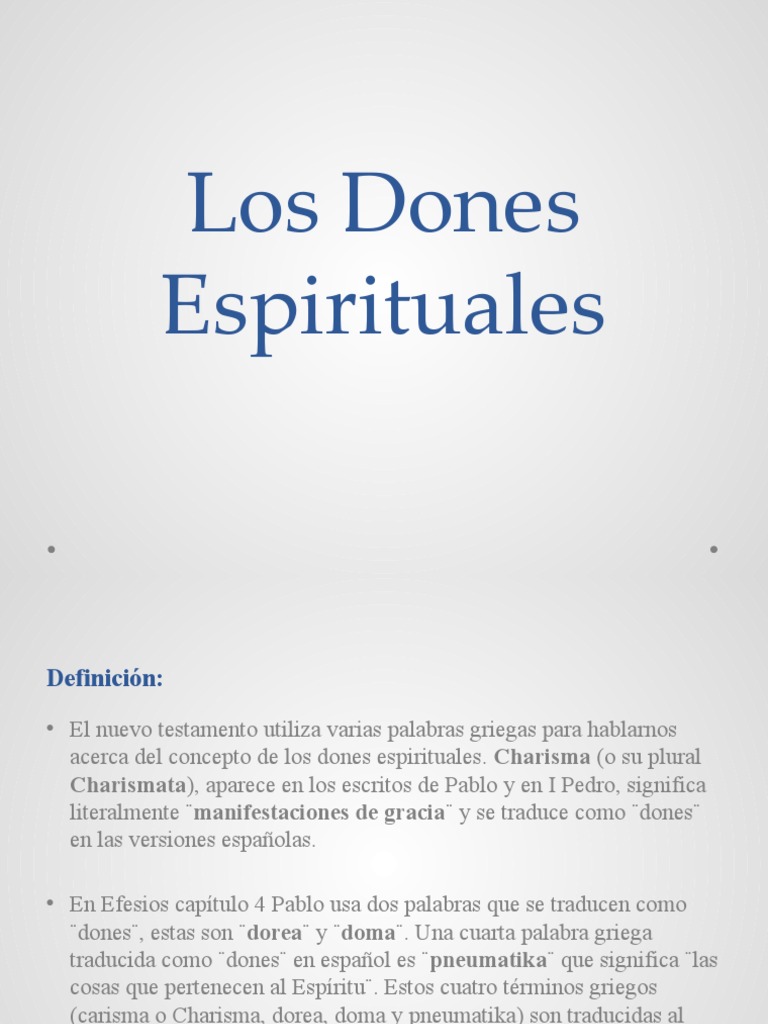 Estudio de Los Dones Espirituales | PDF | Profecía | Carisma
