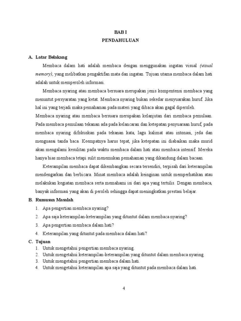 Membaca Nyaring Dan Membaca Dalam Hati | PDF | Karier & Perkembangan