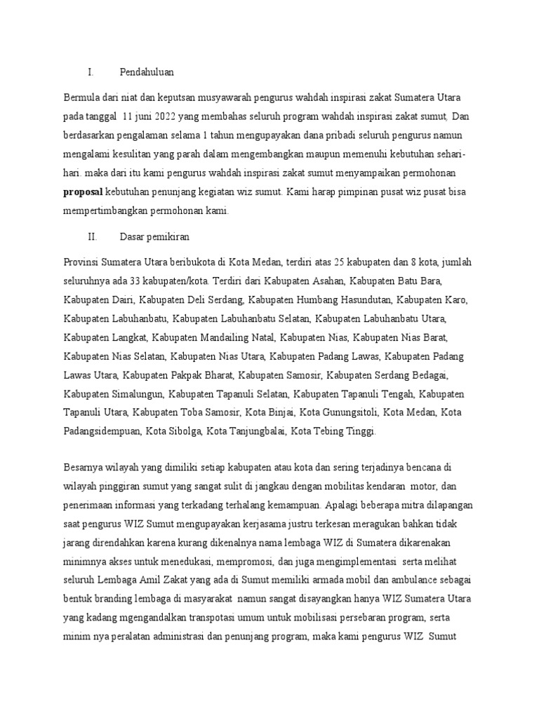 Proposal Wiz Sumut2 | PDF