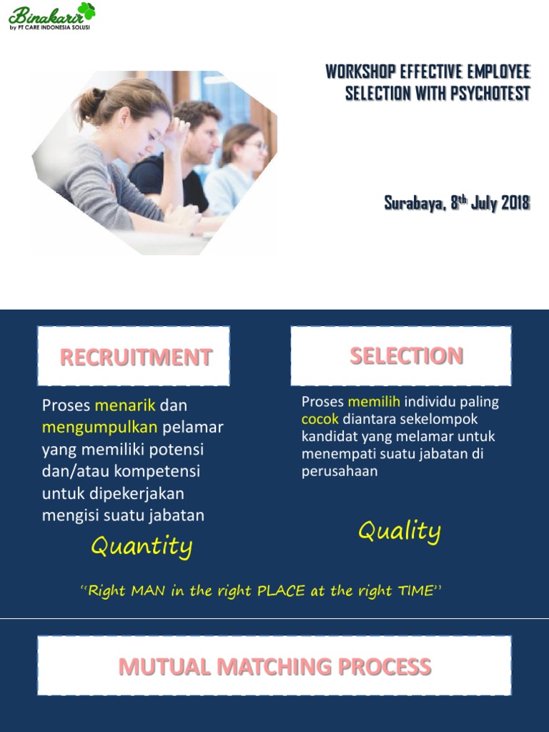 Effective Employee Selection Surabaya 080718 | PDF