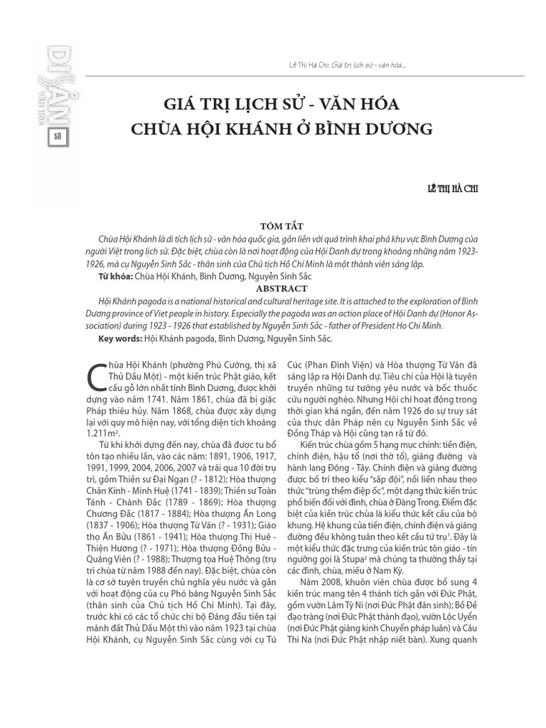4814 - Gia Tri Lich Su Van Hoa Chua Hoi Khanh Binh Duong | PDF