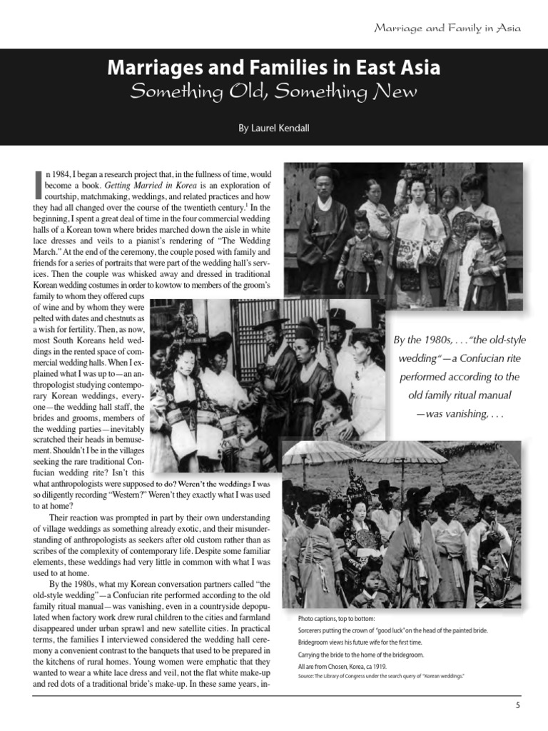 Marriages and Families in East Asia Something Old Something New | PDF ...