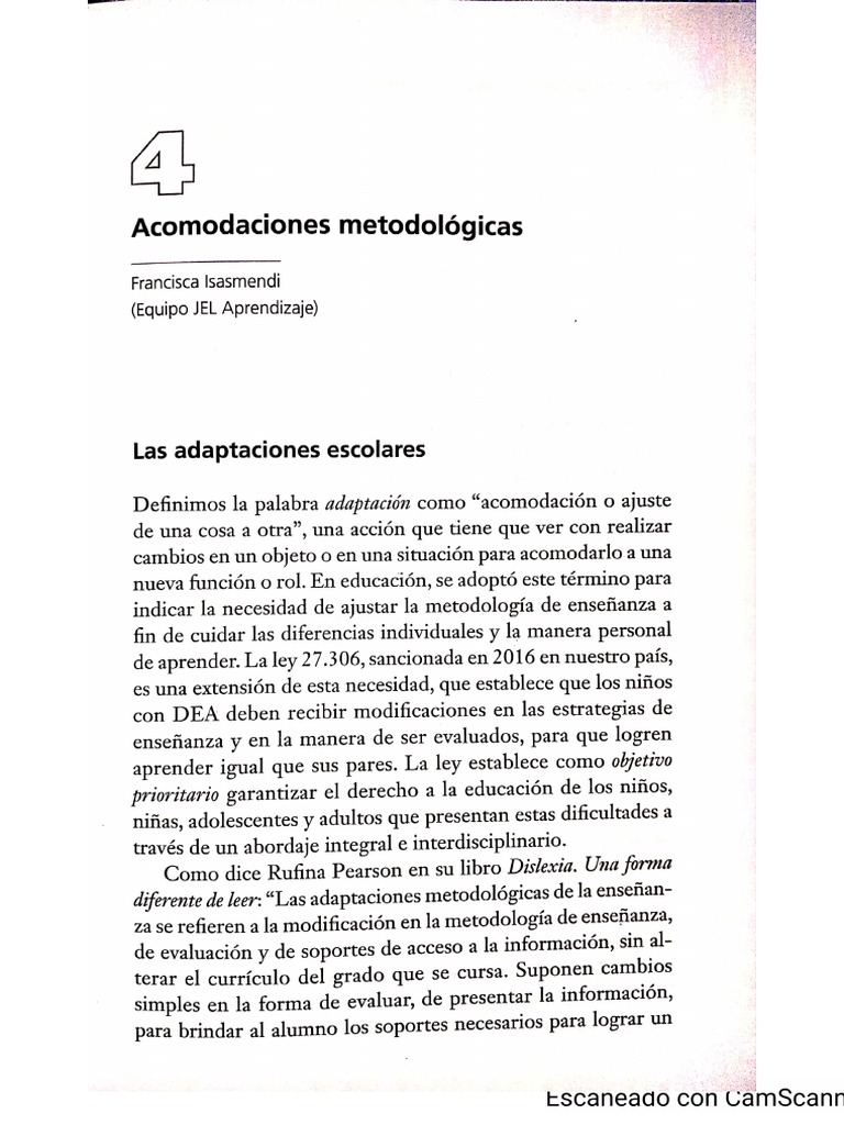 Capitulo 4. Rufina Pearson. Acomodaciones Metodológica | PDF