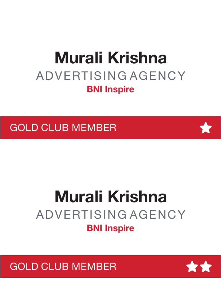 BNI Name Badge | PDF