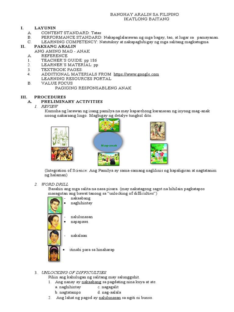 BANGHAY ARALIN SA FILIPINO Final | PDF