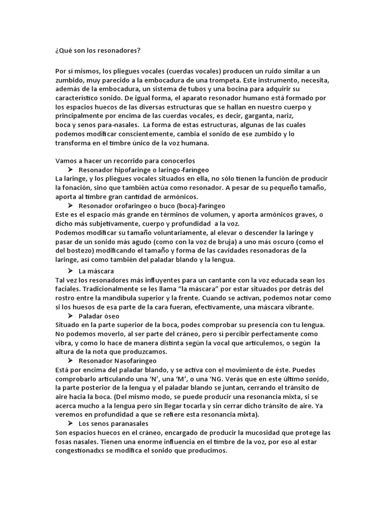 Qué Son Los Resonadores | PDF | Sonido | Producción de sonido