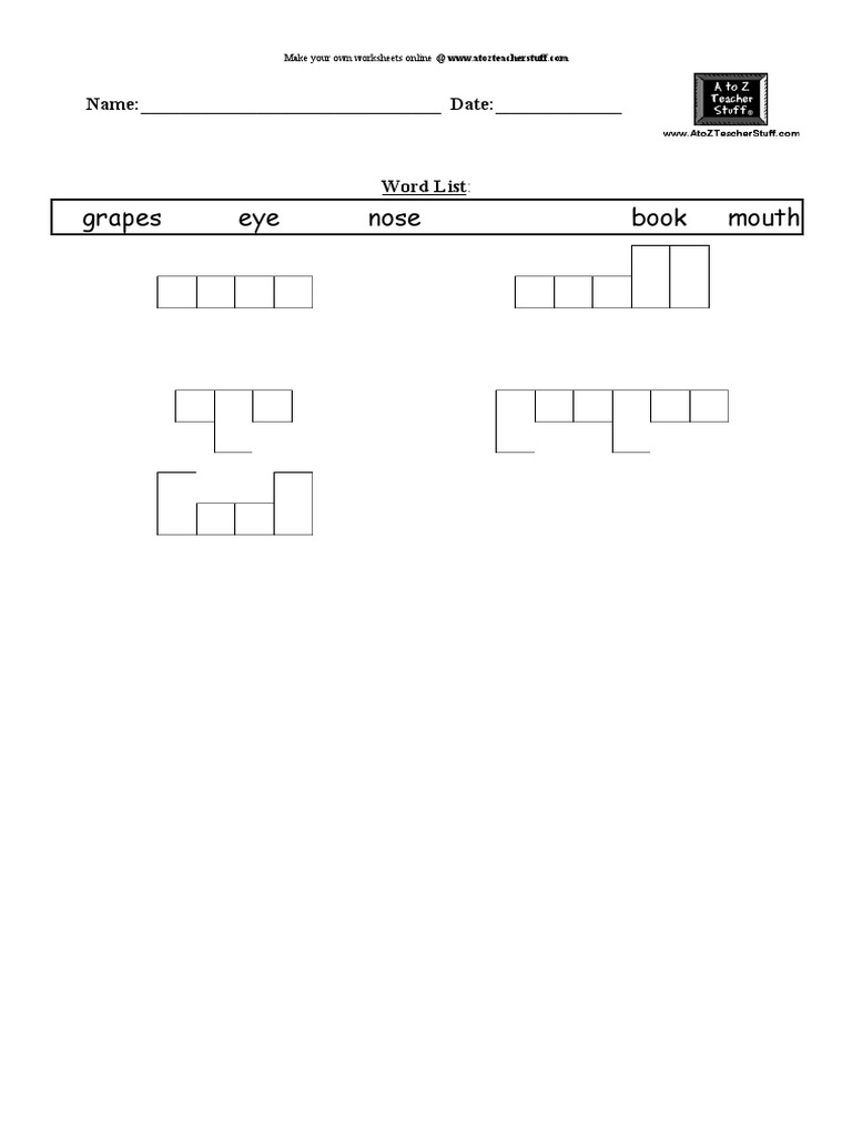 Word Shapes Worksheet Generator | PDF