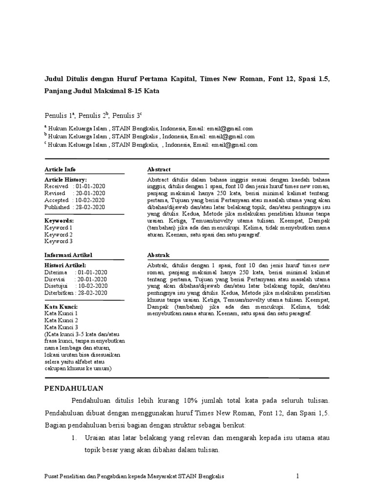Panduan Penulisan Jurnal Hukum | PDF
