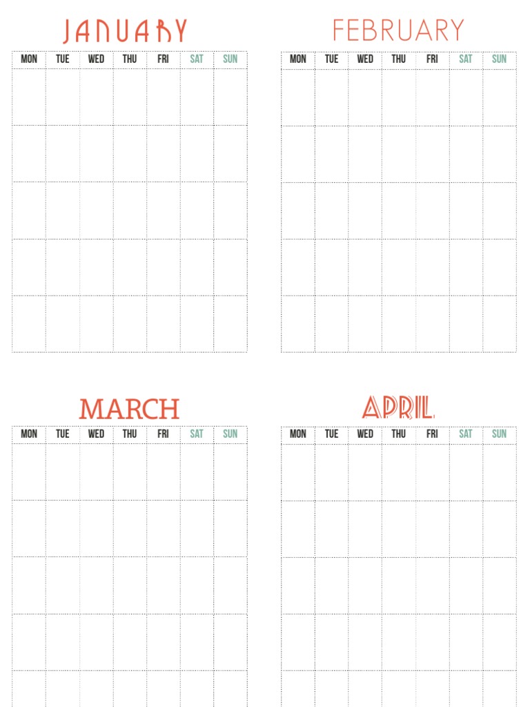 January February: Mon Tue Wed Thu Fri | PDF