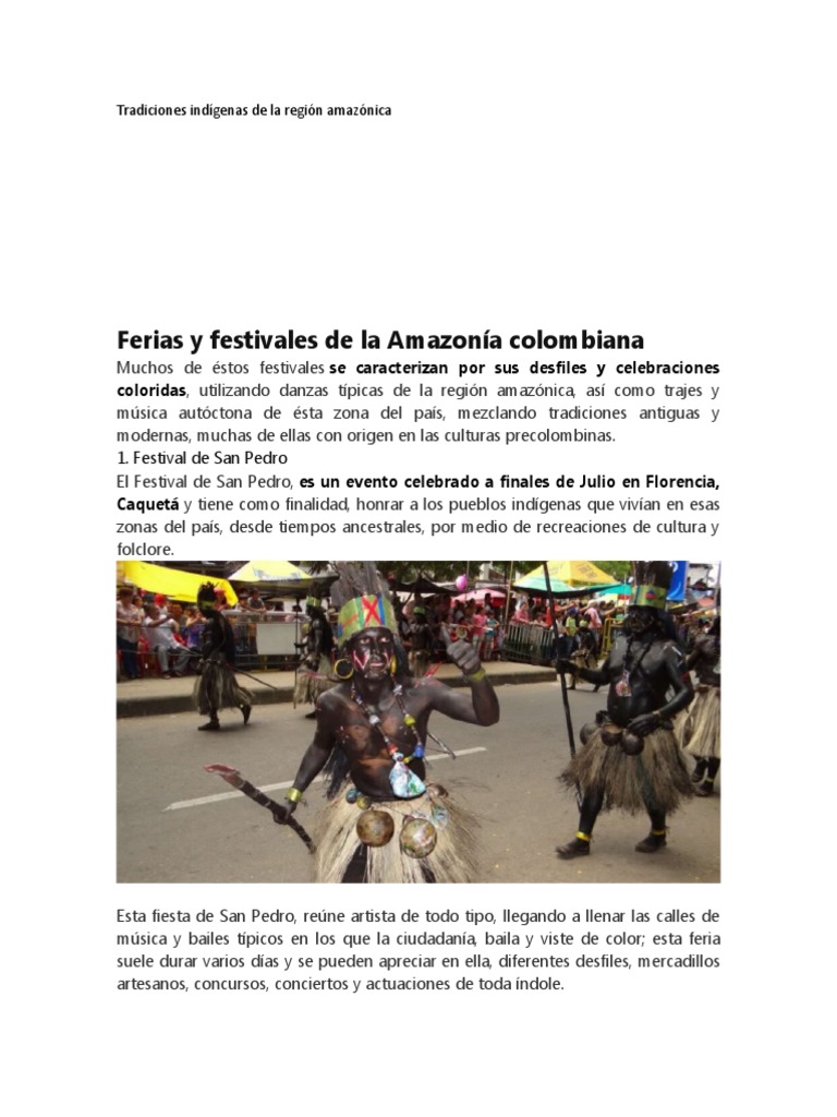 Tradiciones y festivales amazónicos | PDF | Carnaval | Festival