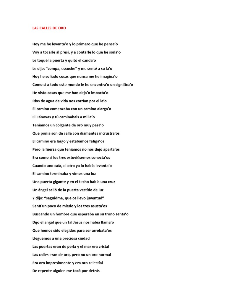 Las Calles de Oro | PDF