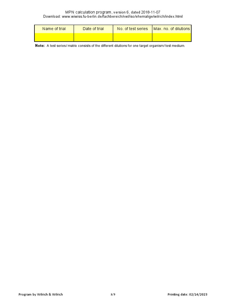 MPN Calculation Program v6 Overview | PDF | Mathematics