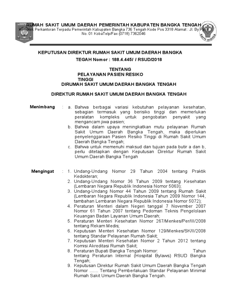 SK Pap 3 Pelayanan Pasien Resiko Tinggi | PDF