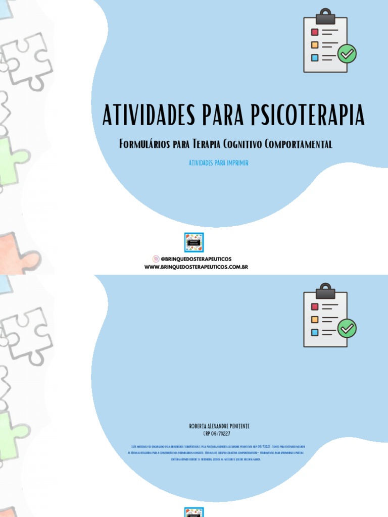 Atividades Psicoterapia Tcc Brinquedos Terapeuticos Pdf Terapia