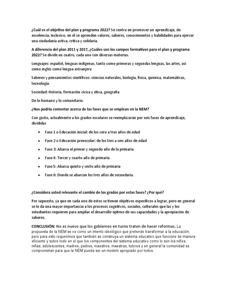 Cuál Es El Objetivo Del Plan y Programa 2022 | PDF