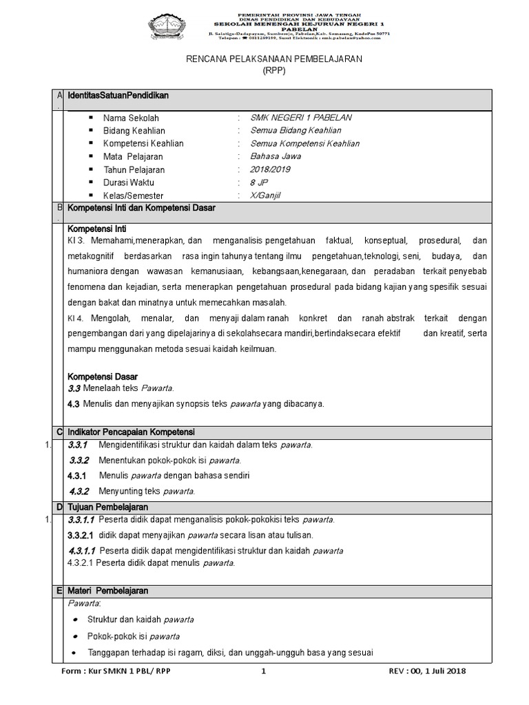 Pembelajaran Teks Pawarta Kelas 8 | PDF