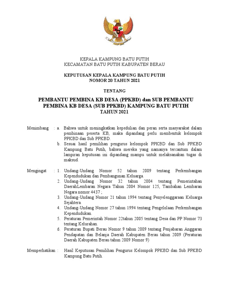 SK PPKBD DAN SUB PPKBD TH 2021 | PDF