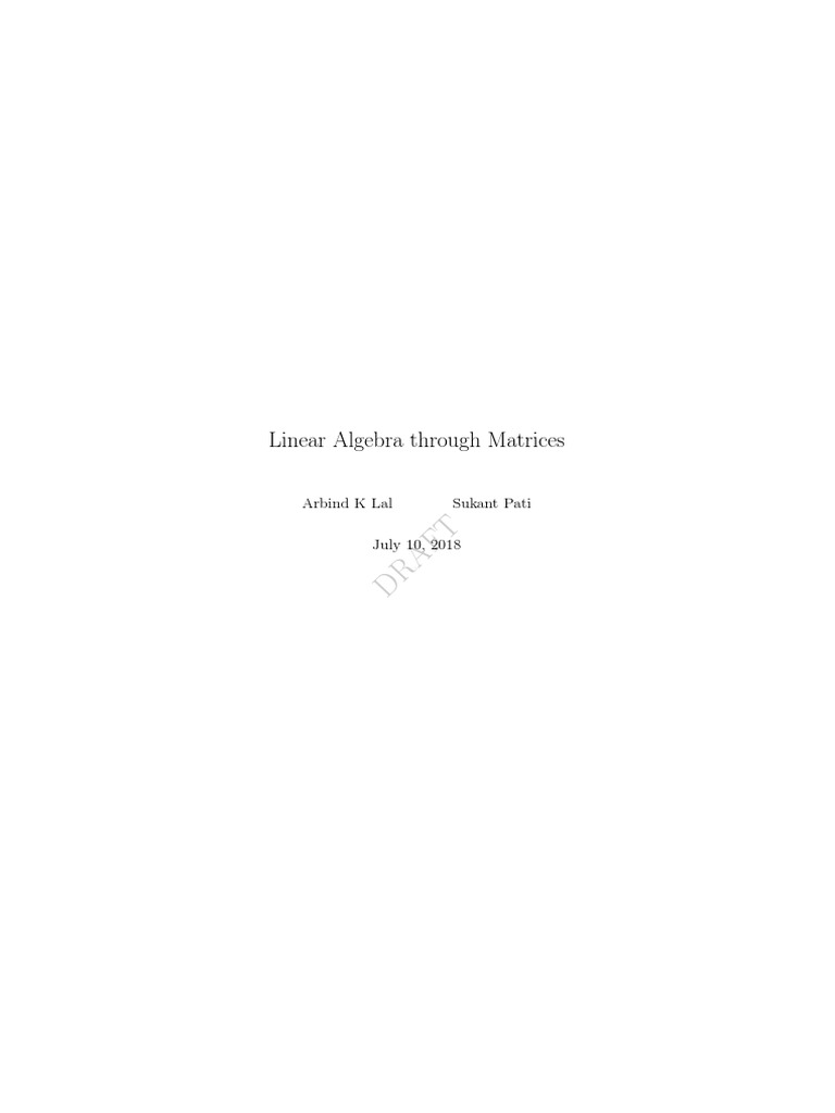 Linear Algebra Through Matrices | PDF | Matrix (Mathematics) | Linear Map