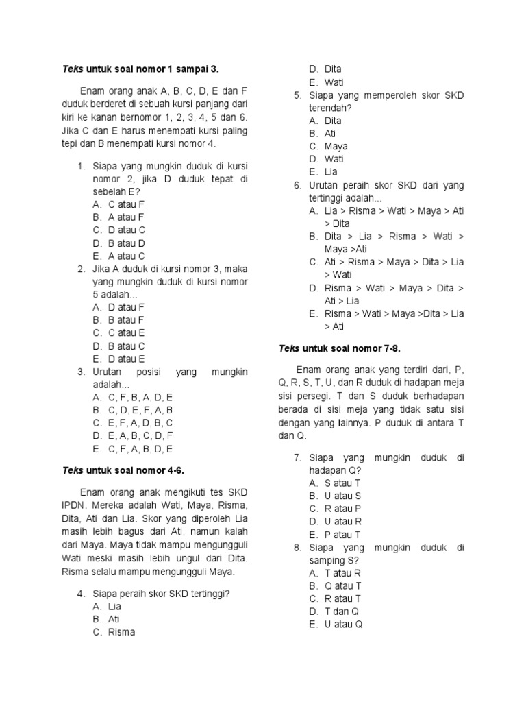 Soal Psi Kecerdasan | PDF