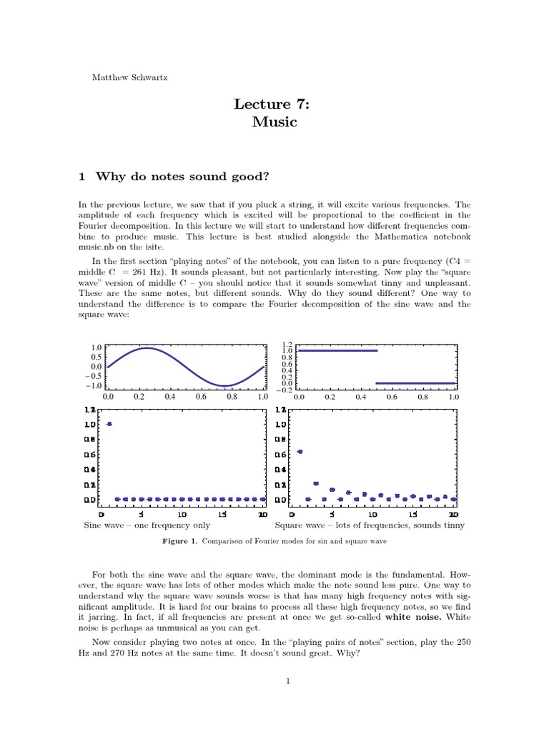 Lecture7 Music | PDF | Harmonic | Pitch (Music)
