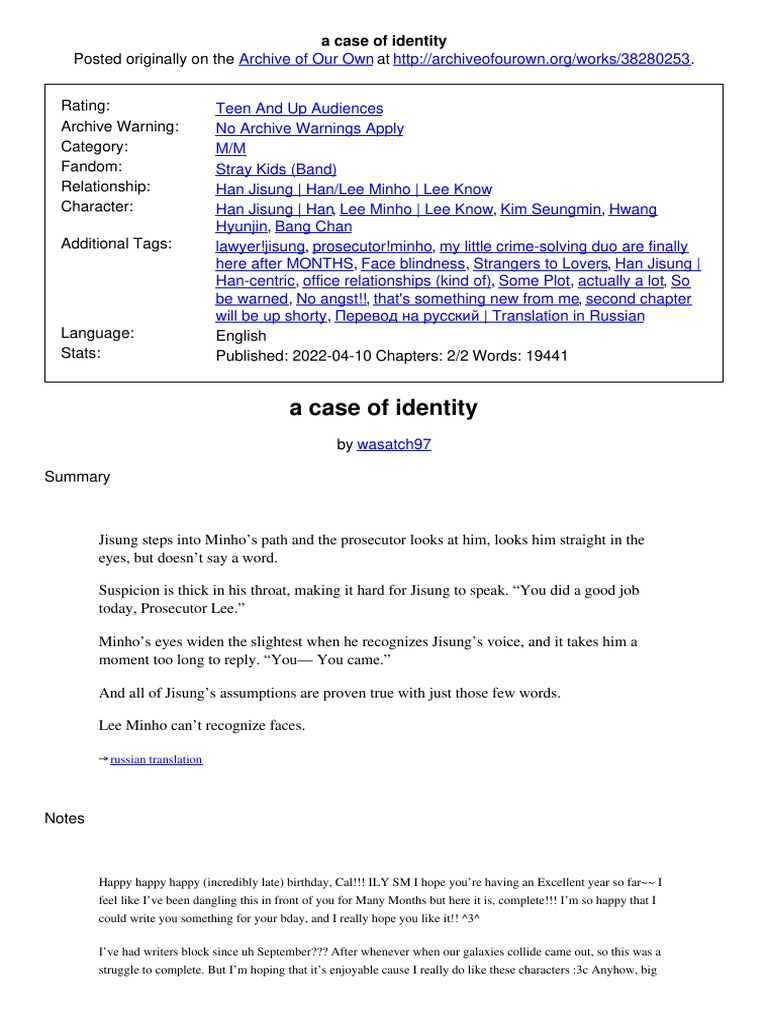 A Case of Identity | PDF