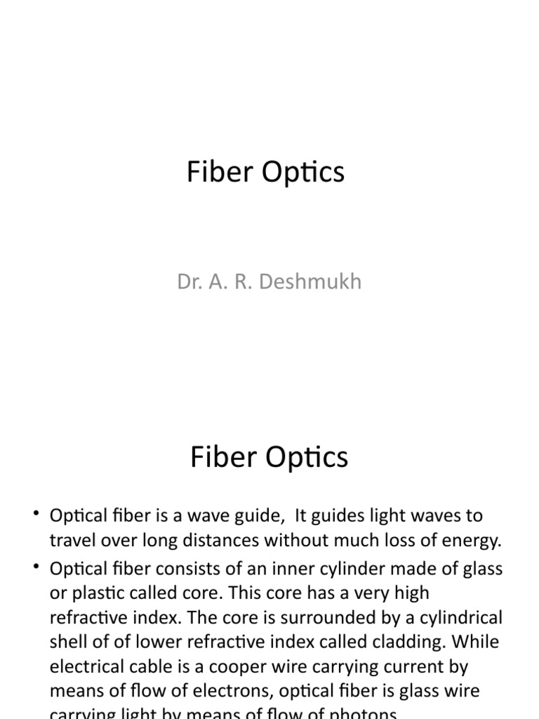 Fiber Optics | PDF | Optical Fiber | Transmission Medium