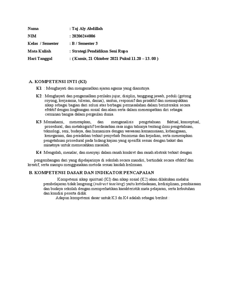 Contoh RPP (Tugas UTS) | PDF | Karier & Perkembangan