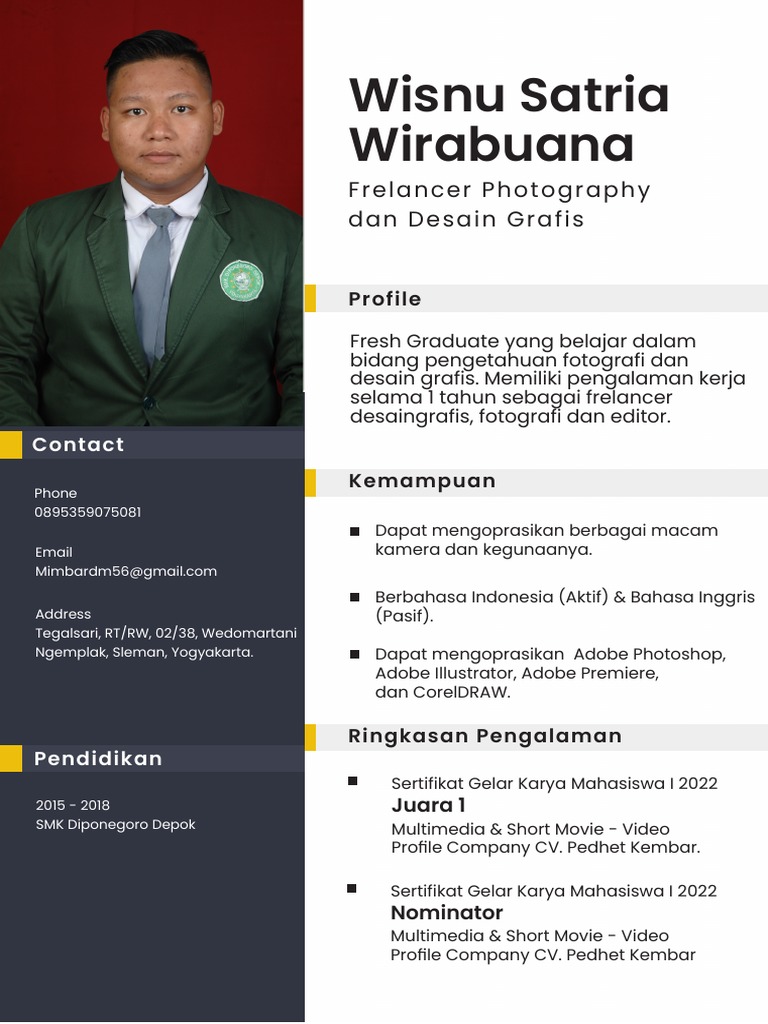 Contoh CV Untuk Lamaran Kerja | PDF