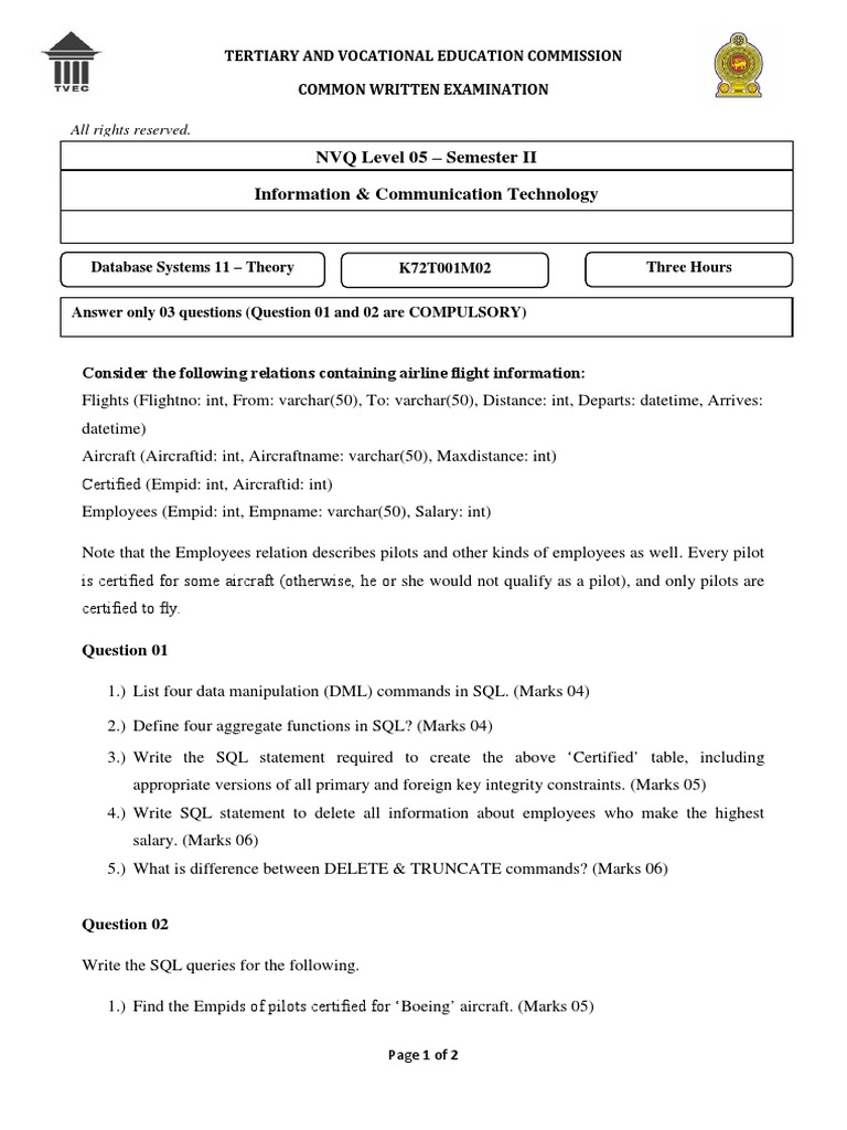 Database System II Final Paper 2 | PDF | Sql | Computing
