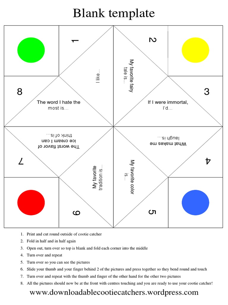 Cootie Catcher - 2 | PDF