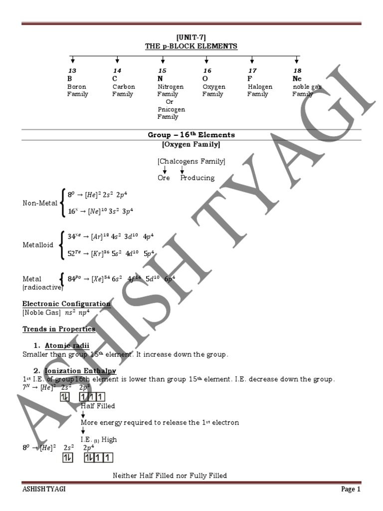 Group - 16 Elements | PDF | Chemical Bond | Hydrogen Bond