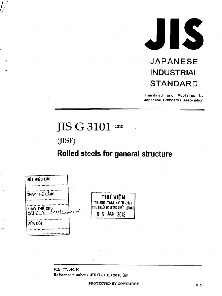 JIS G3101-2010 - Rolled Steels For Gerenal Structure | PDF