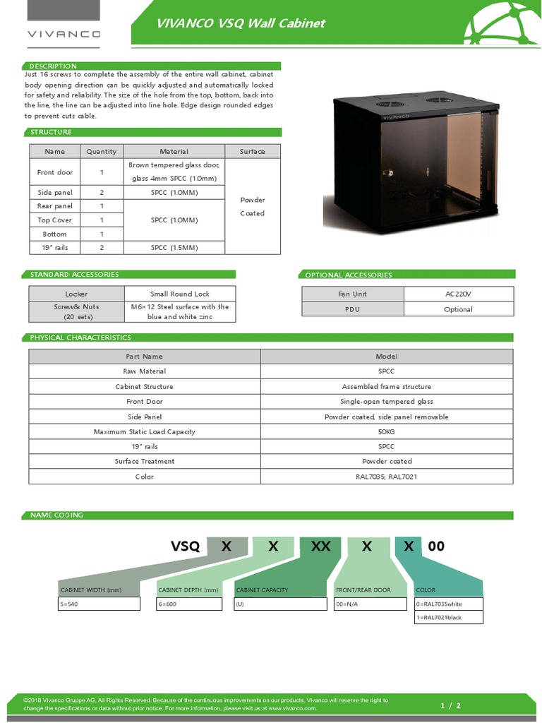 Vivanco VSQ Wall Cabinet | PDF | Door | Screw