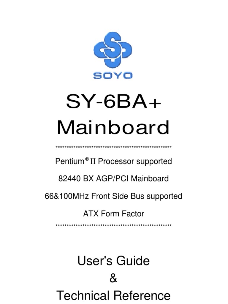 Manual Soyo Sy-6ba+ | Bios | Booting