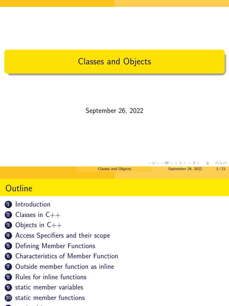 Classes And Objects 2 Pdf Class Computer Programming Method Computer Programming