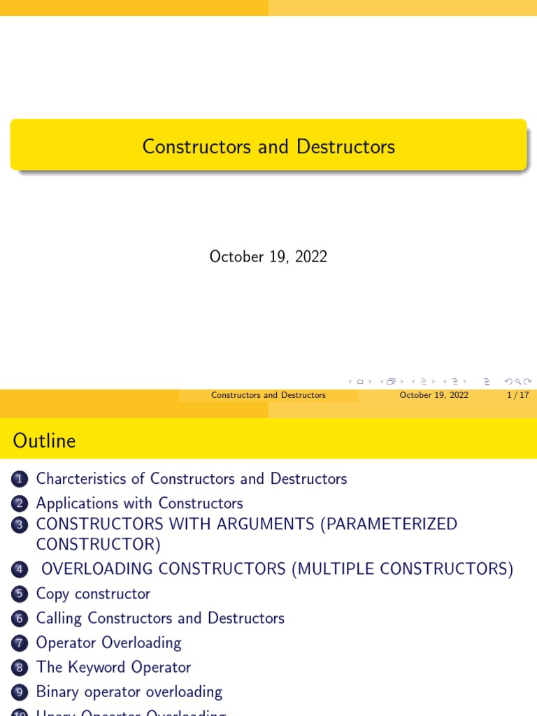 Constructors and Destructors | PDF | Programming | Constructor (Object ... Constructors and Destructors | PDF | Programming | Constructor (Object ...