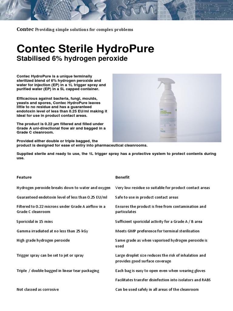 Int074 Sterile Hydropure | PDF | Sterilization (Microbiology) | Chemistry