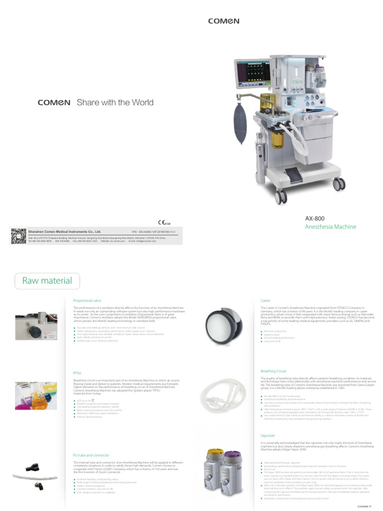 En Ax-800 V1.0 | PDF | Anesthesia | Flow Measurement
